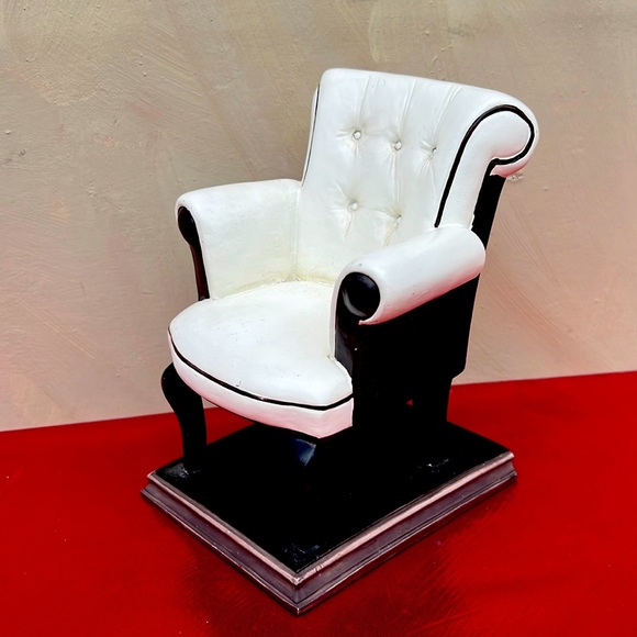 Accents | White Black Ceramic Chair Decorative Chair | Poshmark